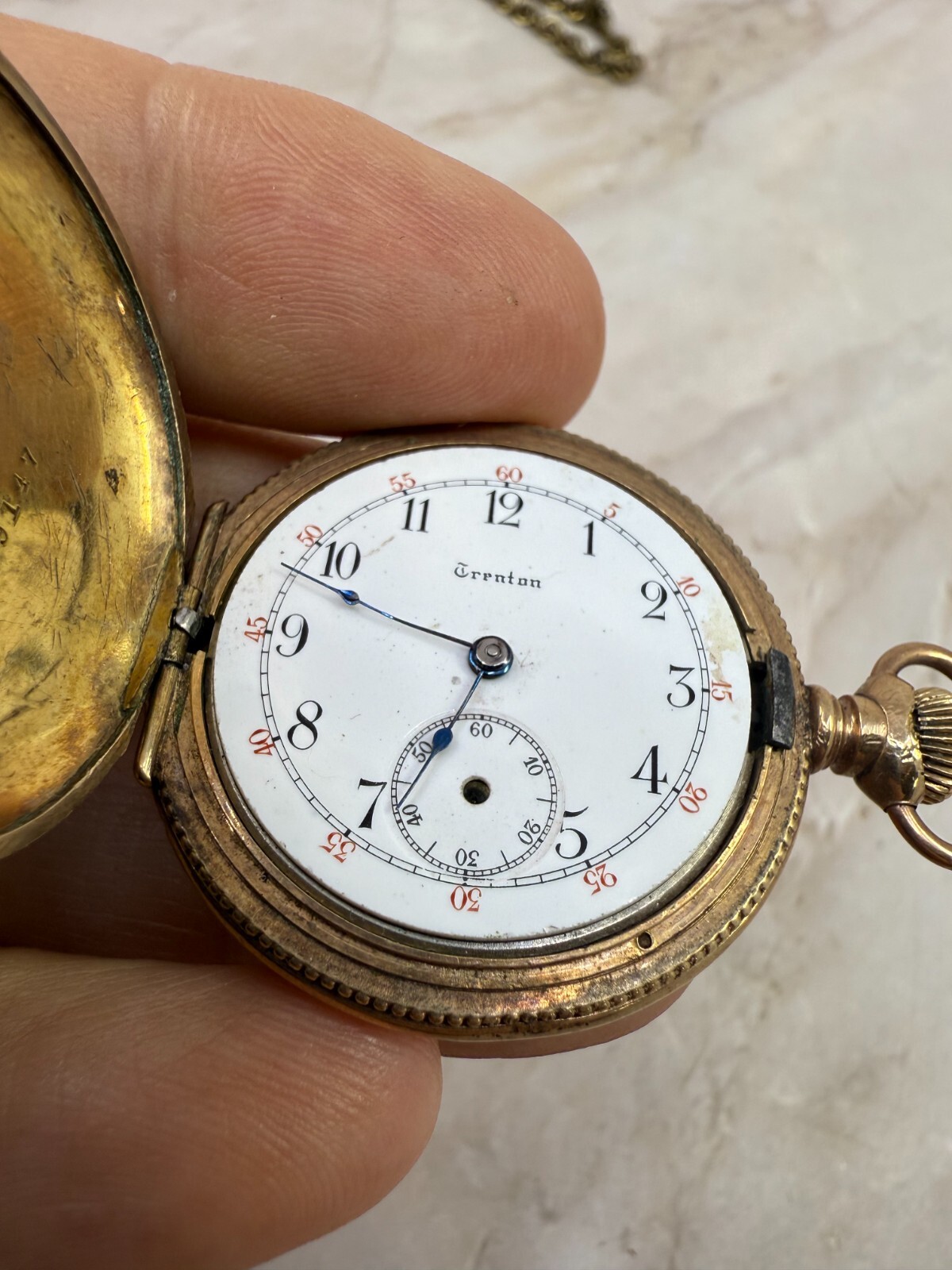 1894 Trenton Grade 30 Size 6 Lever Set Single Sunk Dial Pocket Watch ...