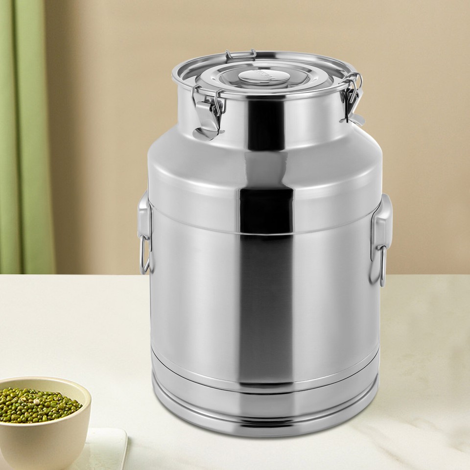 28L/35L Stainless Steel Milk Can Wine Pail Bucket Jug Oil Storage Tank ...