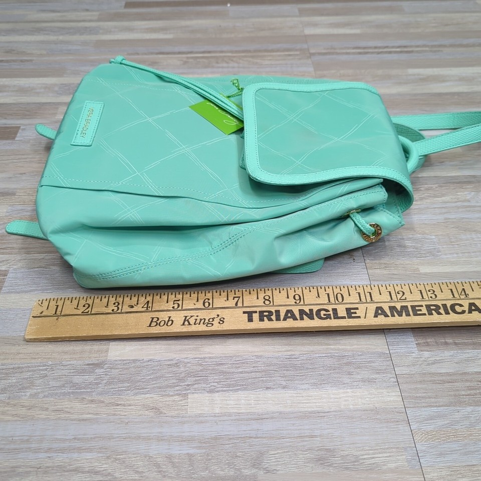 VERA BRADLEY Preppy Poly Backpack Mint Drawstring & Flap. NWT | eBay