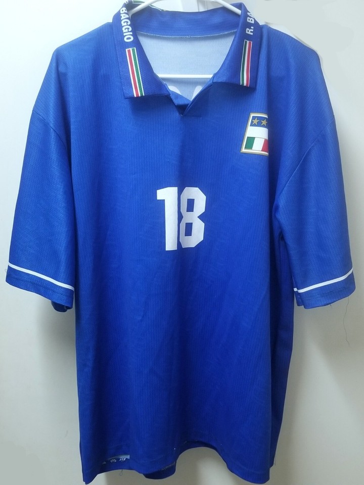 Roberto BAGGIO 18 ITALY 1998 WC World Cup Home & Away Blue Soccer ...