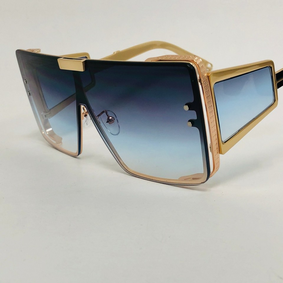 Men Women Sunglasses Designer Single Lens Oversized Large Shades Square ...