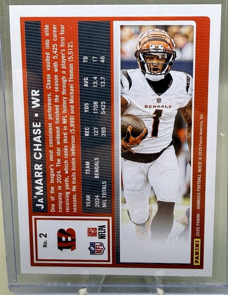 2025 Donruss Press Proof Green #2 Ja'marr Chase - Cincinnati bengals | eBay