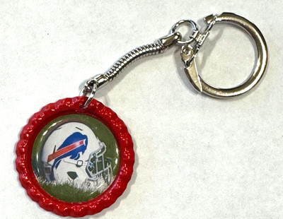 Beautiful Buffalo Bills Bottle Cap Keychain on silvertone keyring | eBay