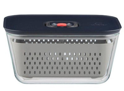 Curtis Stone Large Glass Container With Lid , Basket And Divider 2.3L ...