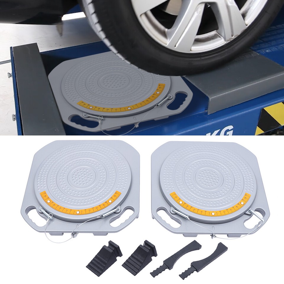 2x Car Wheel Turntable Truck Front End Wheel Alignment Turn Plates Tool ...