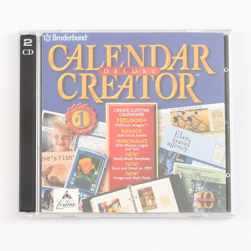 Calendar Deluxe Creator (Broderbund Software) for Vintage Windows 95 ...