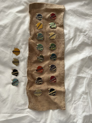 Very Rare Helmet NASCAR Race Track Collectible Set of 20 Enamel Hat ...