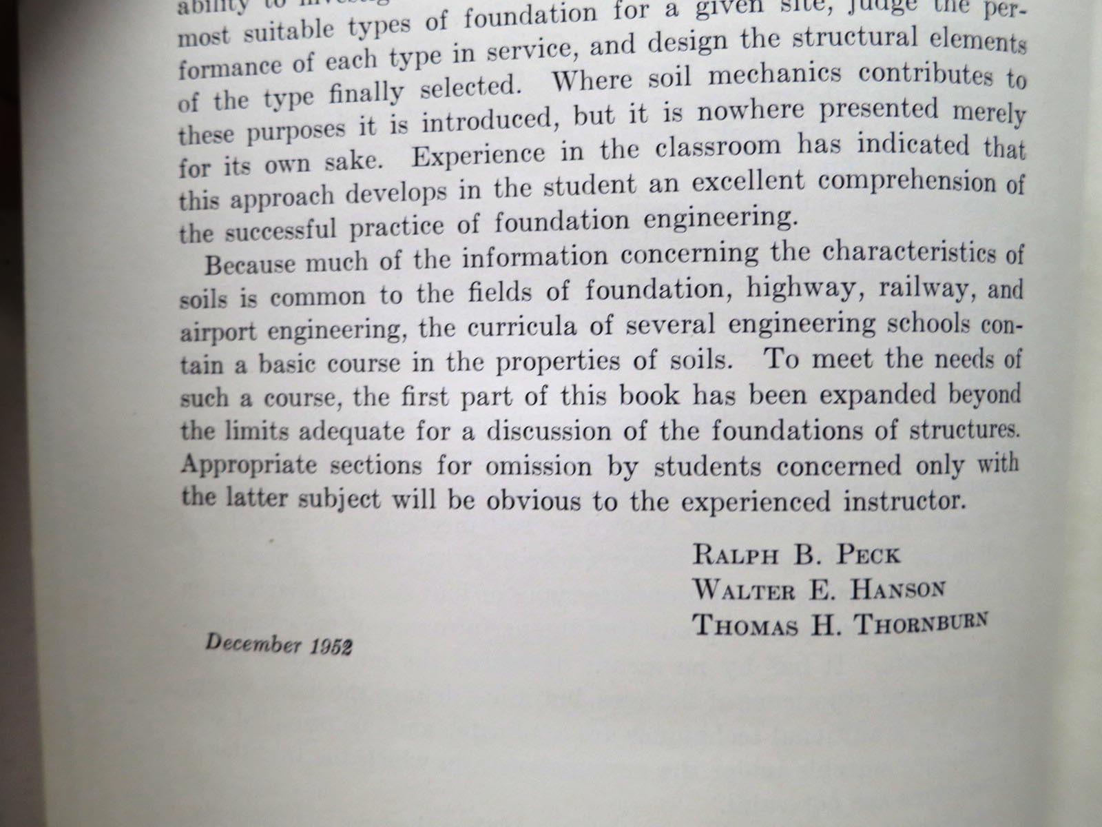 Foundation Engineering, R B Peck, et al., 1953, John Wiley - 1st ed ...