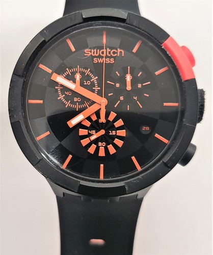 SWATCH Big Bold CHRONO 2020 - SB02B402 - Checkpoint Red - Used Lightly ...
