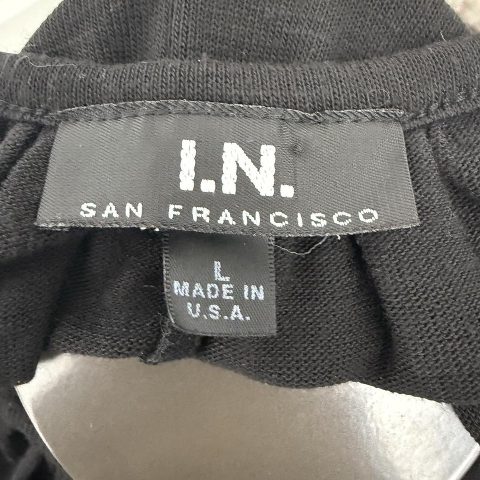 I.N. San Francisco Black 100 % Cotton Large Blouse With 3/4 Sleeves | eBay