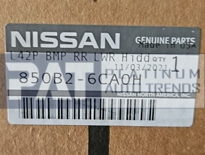 GENUINE NISSAN ALTIMA 19-23 REAR BUMPER LOWER TRIM PANEL HIDDEN TIP ...