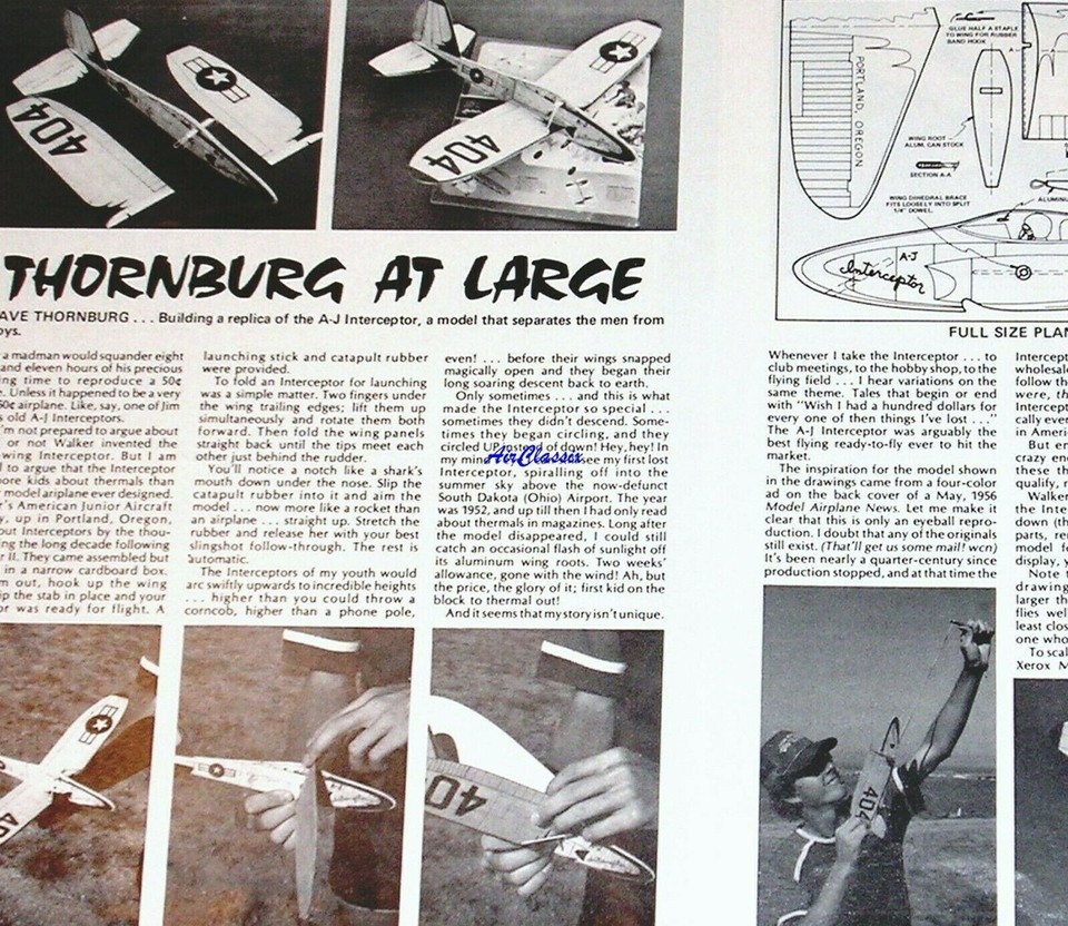 Jim Walker (A-J Aircraft) Plans: Folding Wing Interceptor Replica by ...