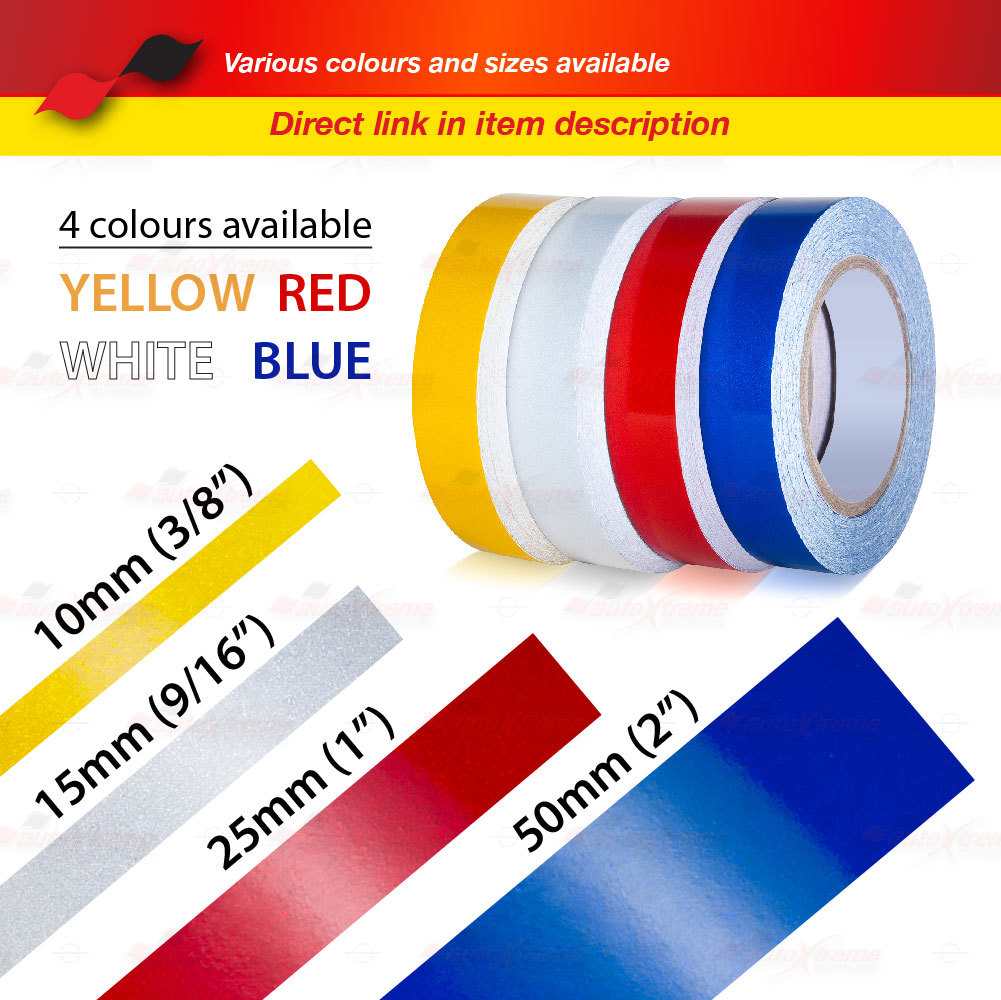 3M REFLECTIVE High Visibility Self Adhesive Decal Tape Stickers 3/8" 9/ ...