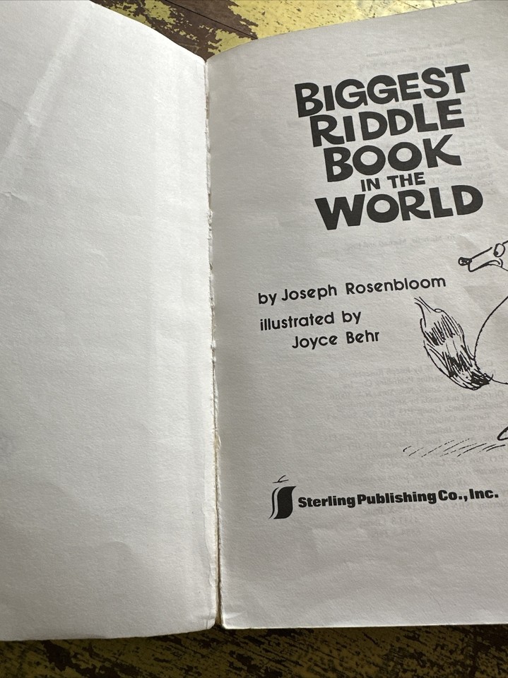 Biggest Riddle Book in the World (Paperback, 1976) | eBay