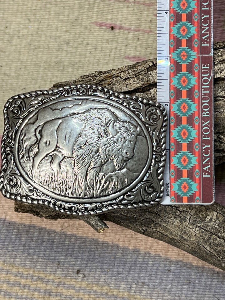 BUFFALO CONCHO WESTERN SILVER BELT ADJUSTABLE BUCKLE MEN WOMEN UNIQUE ...