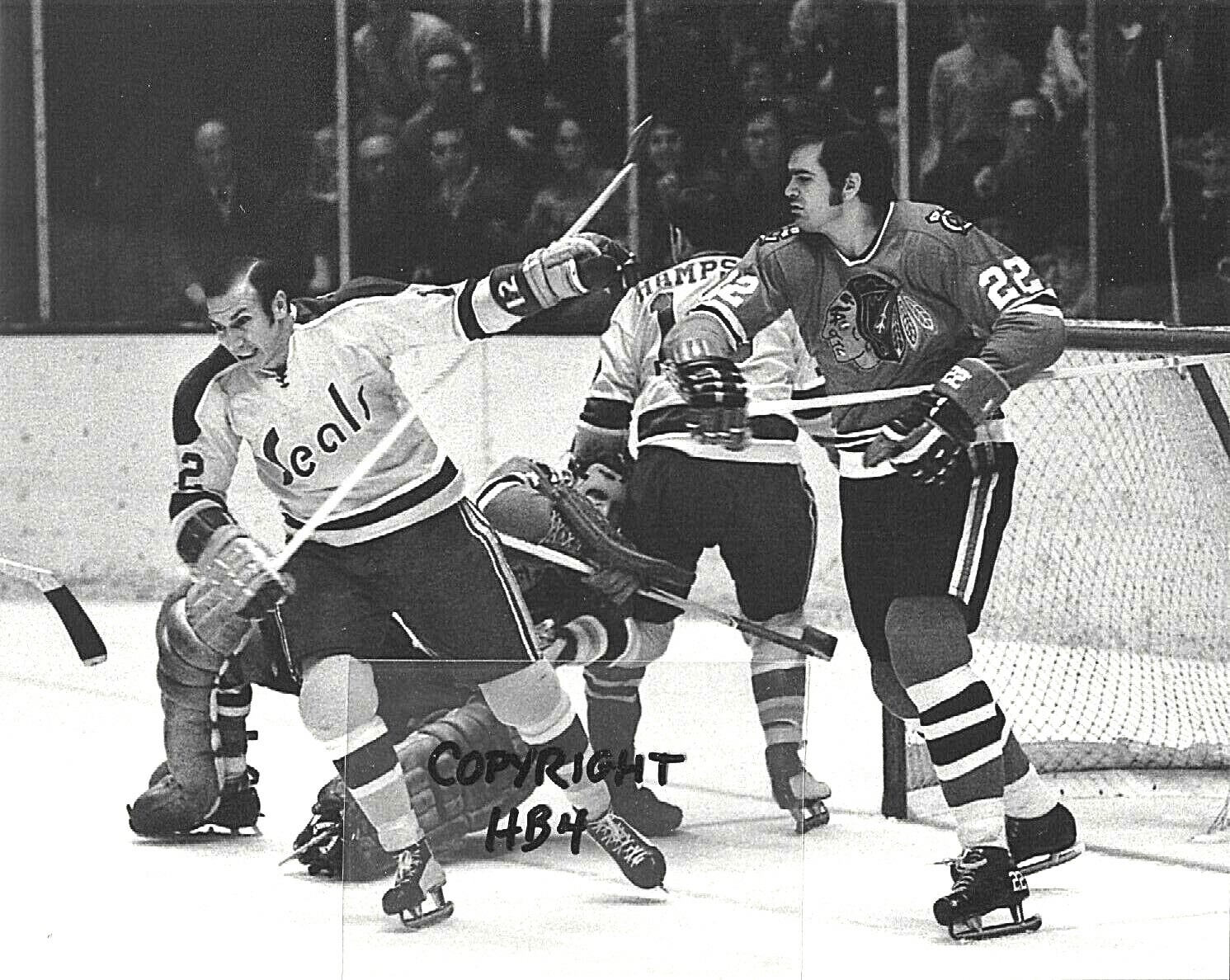 JERRY KORAB Chicago Blackhawks in action vs Seals Photo (c) 1970-73 | eBay