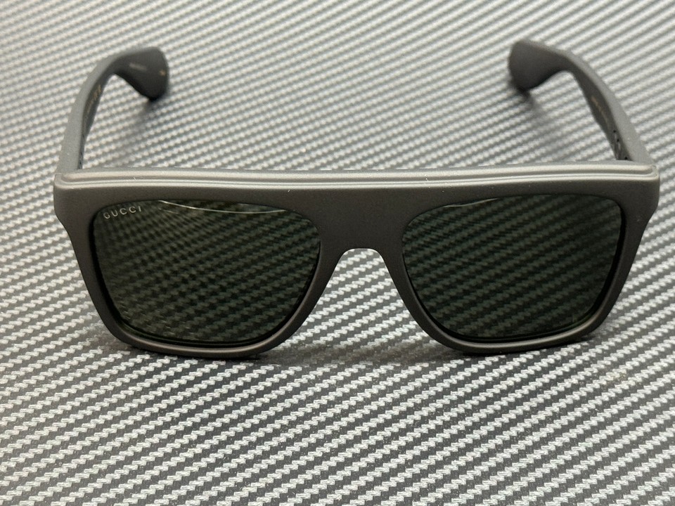 GUCCI GG1570S 001 Matte Black Grey Men's Extra Large 57 mm Sunglasses ...