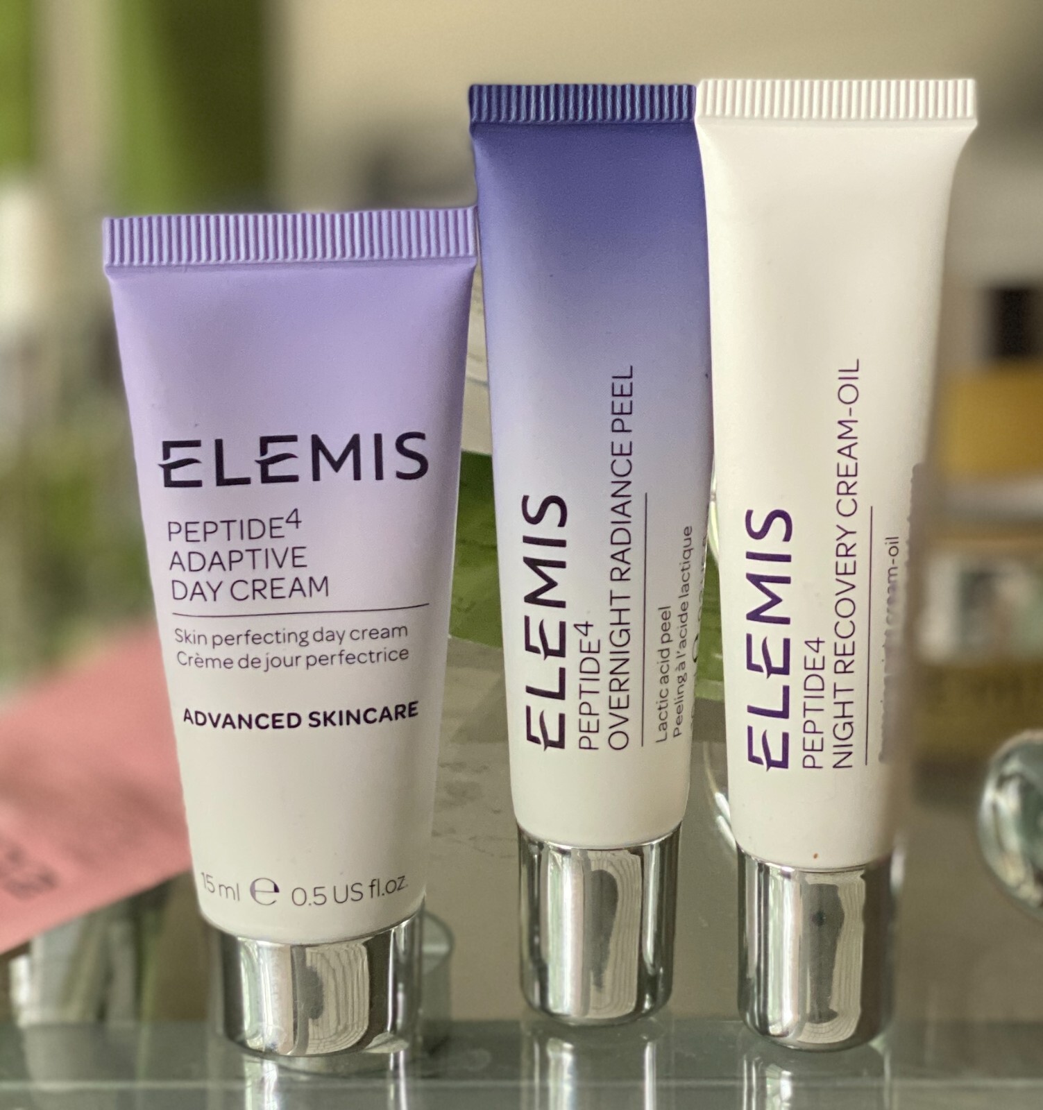 Elemis Peptide4 Adaptive Day Cream, Night Recovery Cream/Oil, Radiance ...