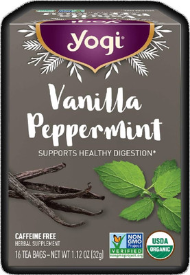 Yogi Tea VANILLA PEPPERMINT Caffeine-Free Holiday Tea Bags, 16 Count (1 ...