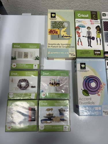 LOT 14 Complete in Box Cricut Cartridges Die Cut Assort +Manuals ...