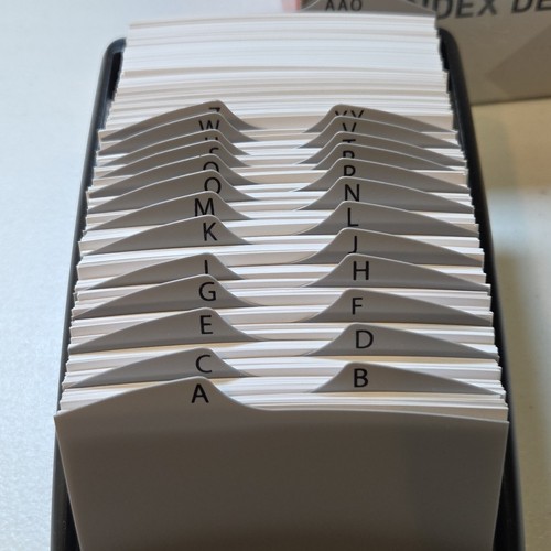 Durable Telindex Desk Vegas Rotating Address Card File Organizer A–Z ...