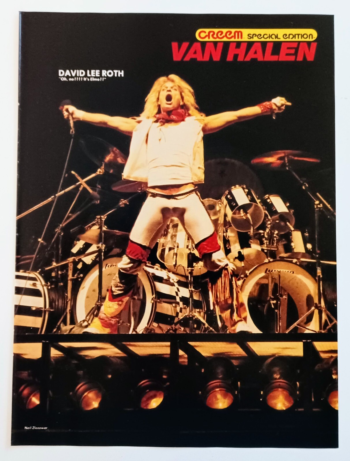 VAN HALEN DAVID LEE ROTH LIVE~ORIG 1982 POSTER~VTG PRINT MAGAZINE PINUP ...
