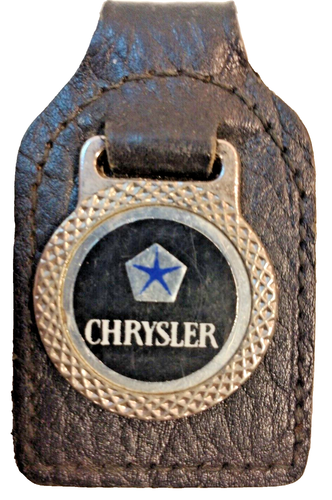 Vintage Chrysler Black Genuine Leather Key Chain Tag Peebee New | eBay