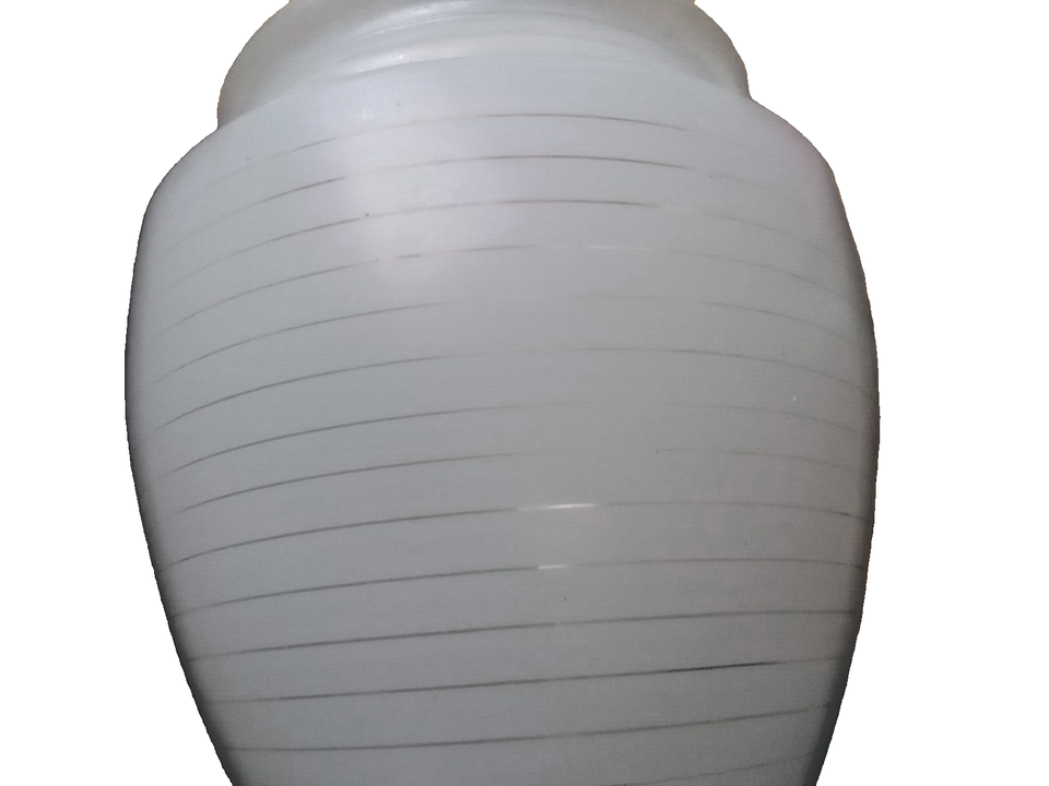 VTG tall Bullseye Glass Mushroom Shape Frosted stripped Light Fixture ...