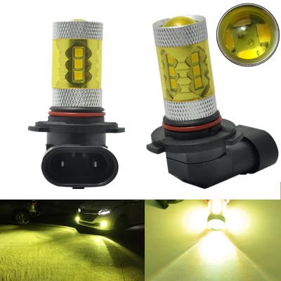 2x H10 9145 LED Fog Driving Lights 80W High Power Samsung 4300K Yellow ...