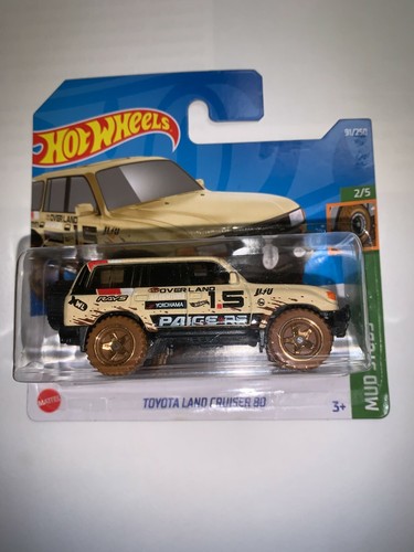 SHORT CARDBOARD BACK Hot Wheel Toyota Land Cruiser 80 fj80 Mud Studs ...