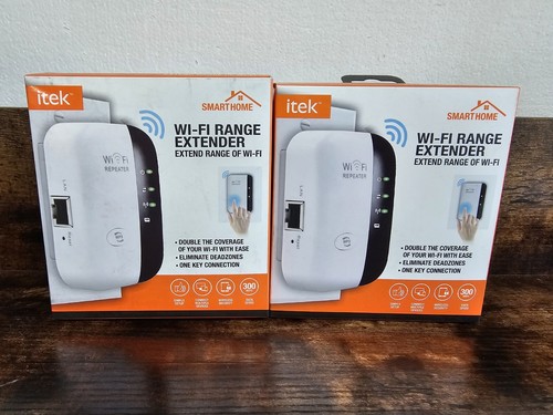 2 itek Smart Home Wi-Fi Range Extender Double Wi-Fi Coverage Eliminate ...