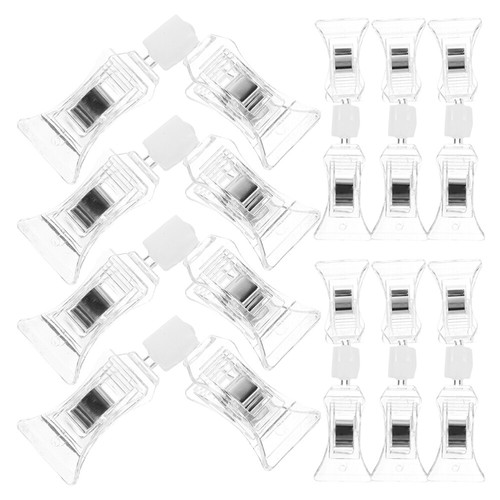 20 Pcs Advertising Clip Double-ended Clear Sided Sign Clips Label ...