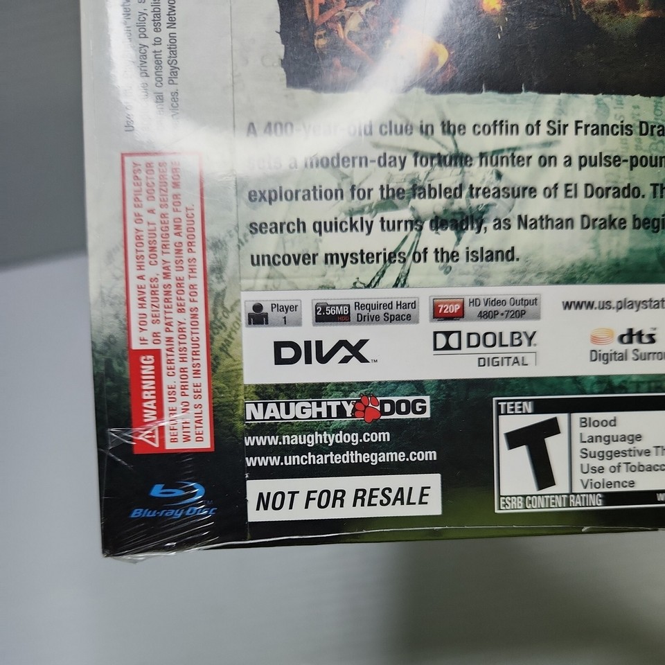 Uncharted: Drake's Fortune (Sony PlayStation 3, 2007) PS3 Brand New ...