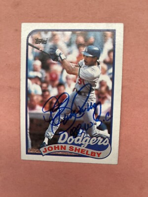 1989 Topps #175 Los Angeles Dodgers John Shelby Autograph NRMT ...
