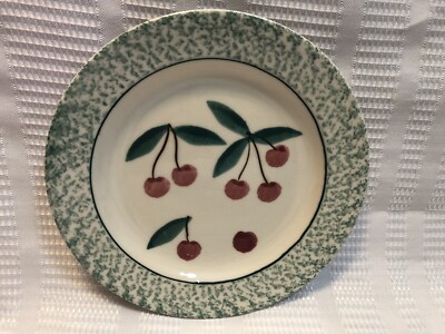 Hartstone USA Pottery-“Fruit Salad” Cherries/Green Sponge Rim-Salad ...