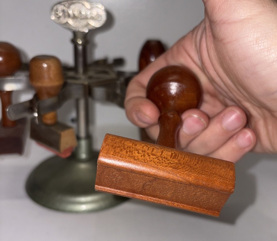 VTG STANDARD Rubber Stamp Holder Stand Carousel Spinning Steampunk With ...