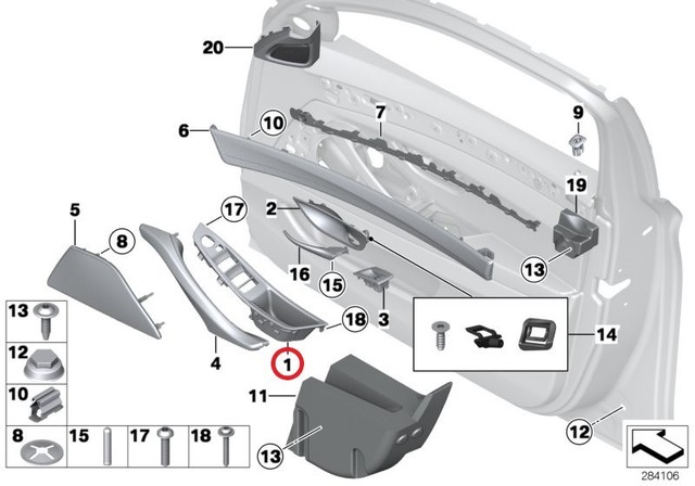 BMW 5 F10 Front Left Door Interior Handle LHD 51417225875 7225875 ...