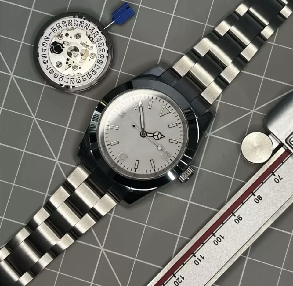 Custom 39mm Explore 369 Dial Style Mod Watch White w/ NH35 Automatic | eBay