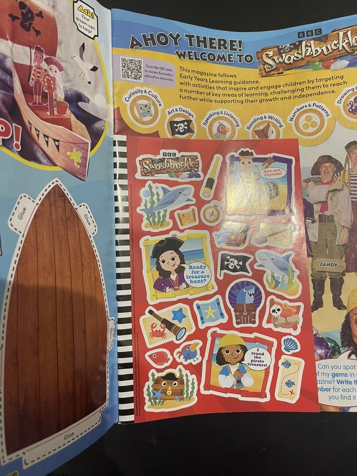 BBC Cbeebies Swashbuckle magazine #36 Stories, 44 Stickers + Explorer ...