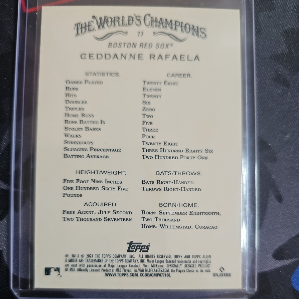 2024 Topps Allen & Ginter - Chrome Ceddanne Rafaela #77 (RC) | eBay