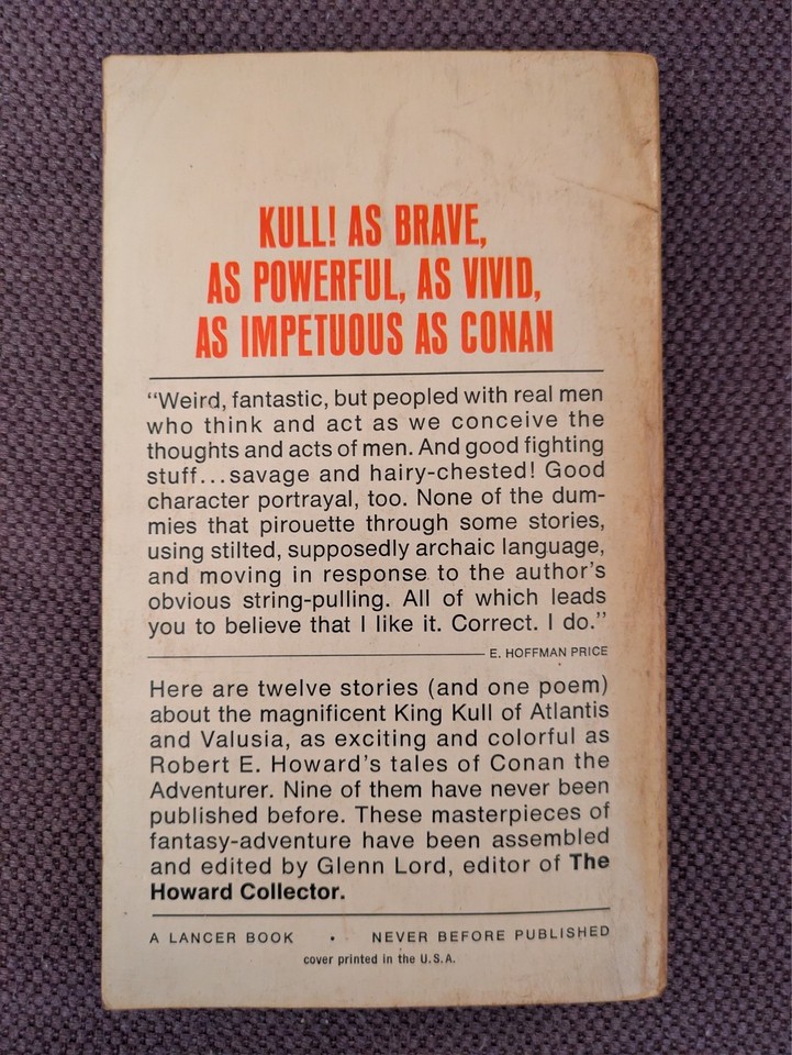 King Kull Robert E. Howard & Lin Carter Paperback 1st Print 1967 | eBay