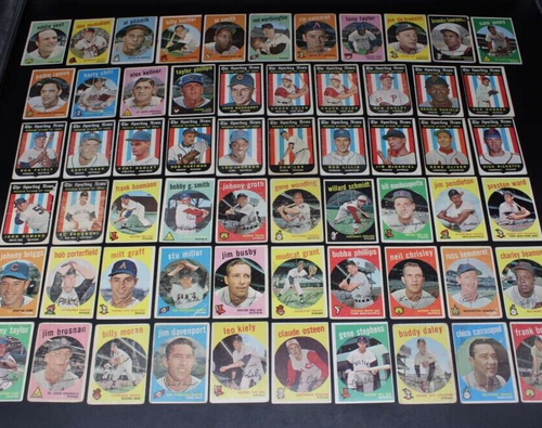 1959 Topps Baseball Cards Starter Lot of 122 With Rookie Star Subset ...