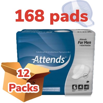 Attends For Men Level 4 Shield- 12 Packs Of 14 Incontinence 168 Pads ...