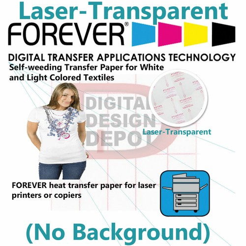 Heat Transfer Paper FOREVER Laser Light No-Cut Self-Weeding 8.5X11 ...