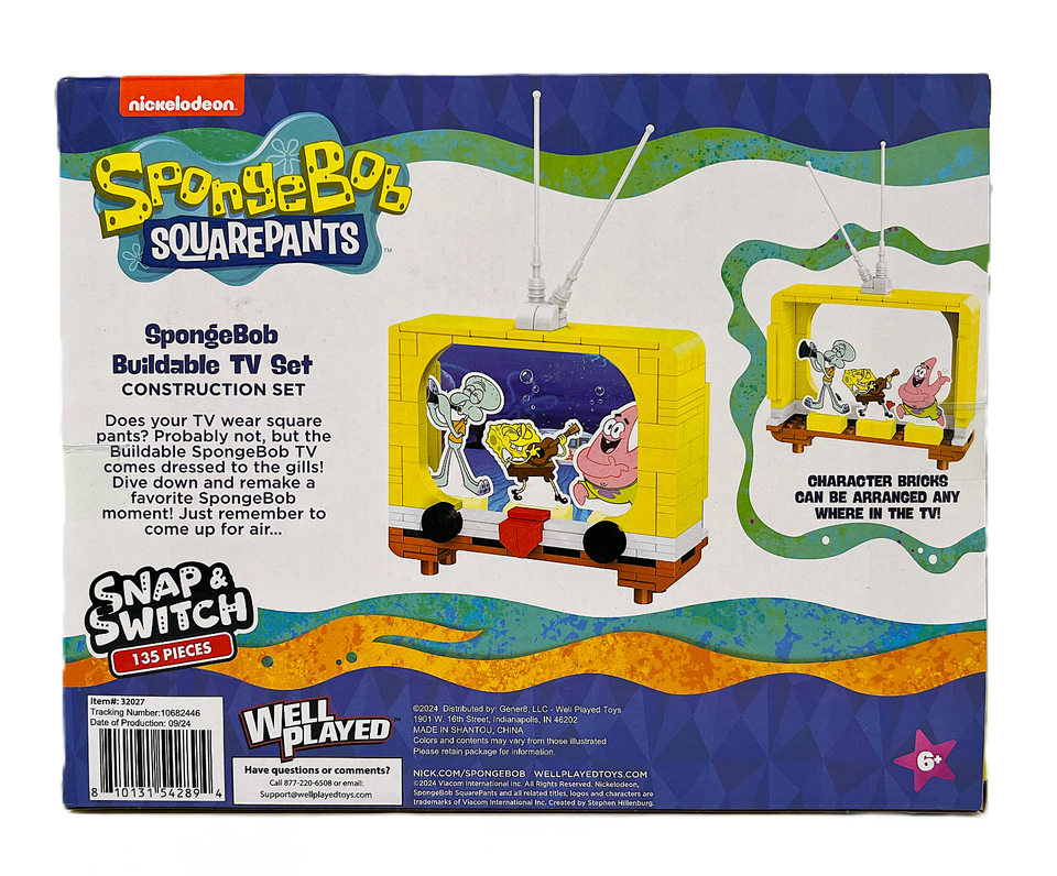 Snap & Switch SpongeBob Squarepants Buildable TV Set Construction Set ...