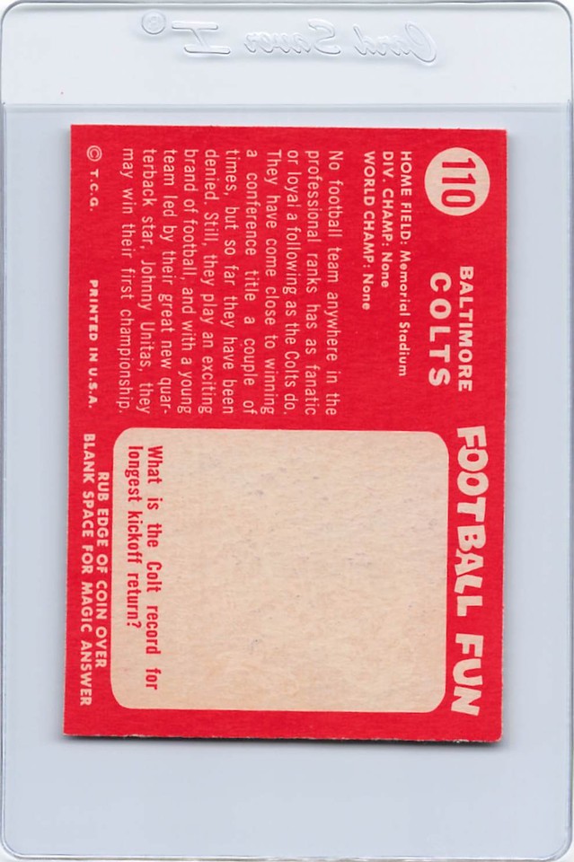 1958 Topps #110 Baltimore Colts Team NM *DA-C7361 | eBay