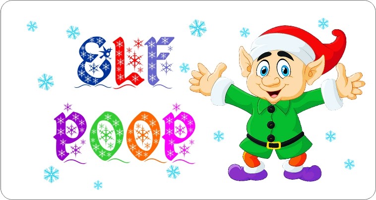 Christmas ELF POOP poem Sticker Xmas Gift Label seal tag fun nx01 X52 ...