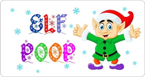 Christmas ELF POOP poem Sticker Xmas Gift Label seal tag fun nx01 X52 ...