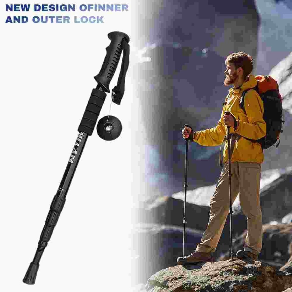 Tactical Trekking Poles Walking Cane Hiking Stick Security for Camping ...