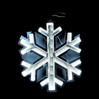 Infinity LED Mirror Light Hanging Snowflake Small White 40cm Light Up ...